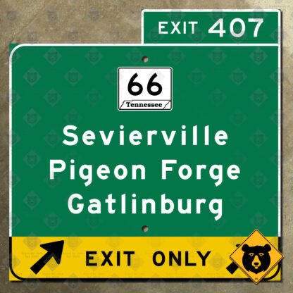Tennessee Interstate 40 Exit 407, State Route 66, Sevierville, Pigeon ...
